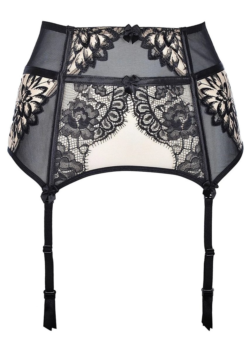 Serre Taille Noir Sexy 4 Jarretelles en Dentelle et Tulle - Axami ...