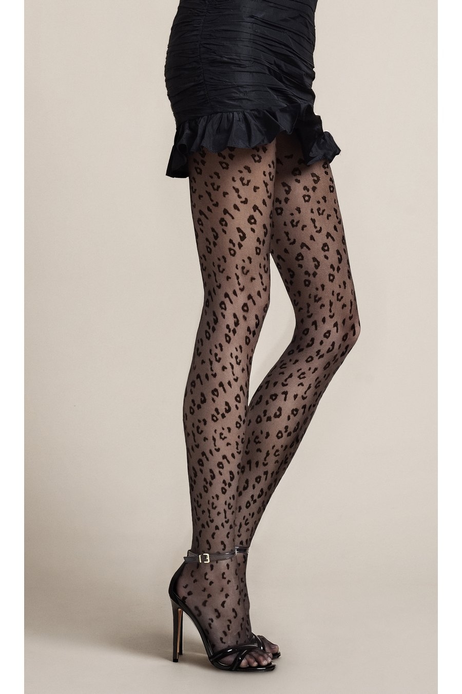 Collant Noir à Motifs Animalier - Claudia Fiore - Livraison Gratuite ...